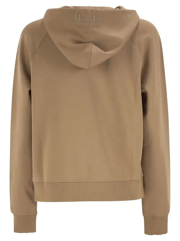 Max Mara Hooded Zip-up Jersey Sweatshirt - Brown