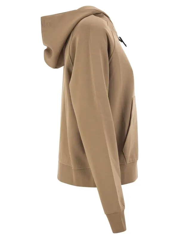 Max Mara Hooded Zip-up Jersey Sweatshirt - Brown