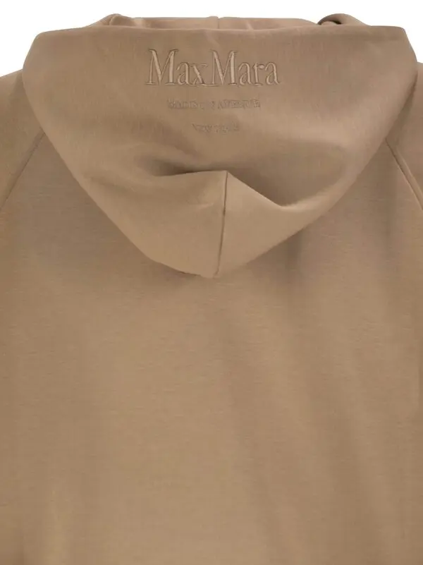 Max Mara Hooded Zip-up Jersey Sweatshirt - Brown