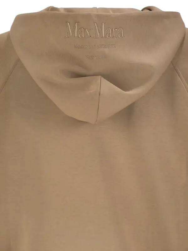 Max Mara Hooded Zip-up Jersey Sweatshirt - Brown
