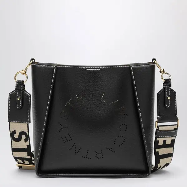 Stella McCartney Square Crossbody Bag With Logo - Black