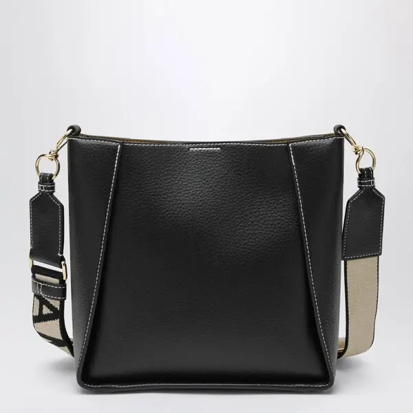 Stella McCartney Square Crossbody Bag With Logo - Black