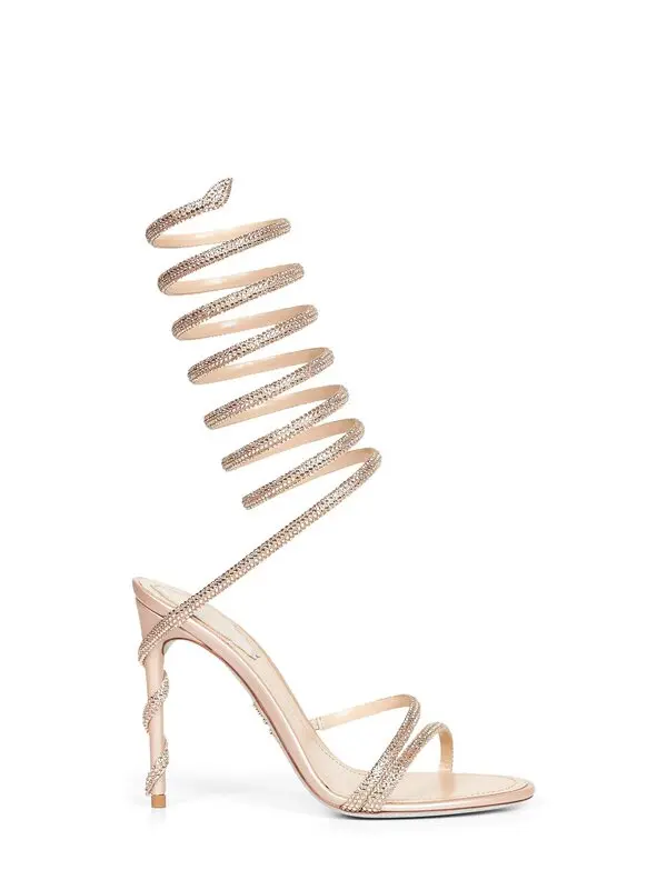 Rene Caovilla Beige Margot 105 Jeweled Sandals - Multicolor