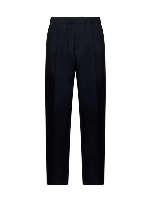 JIL SANDER Blue Gabardine Tapered Trousers - Multicolor