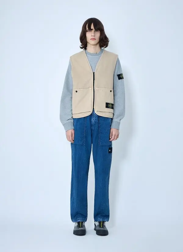 Stone Island Cotton Twill Utility Vest - Cream