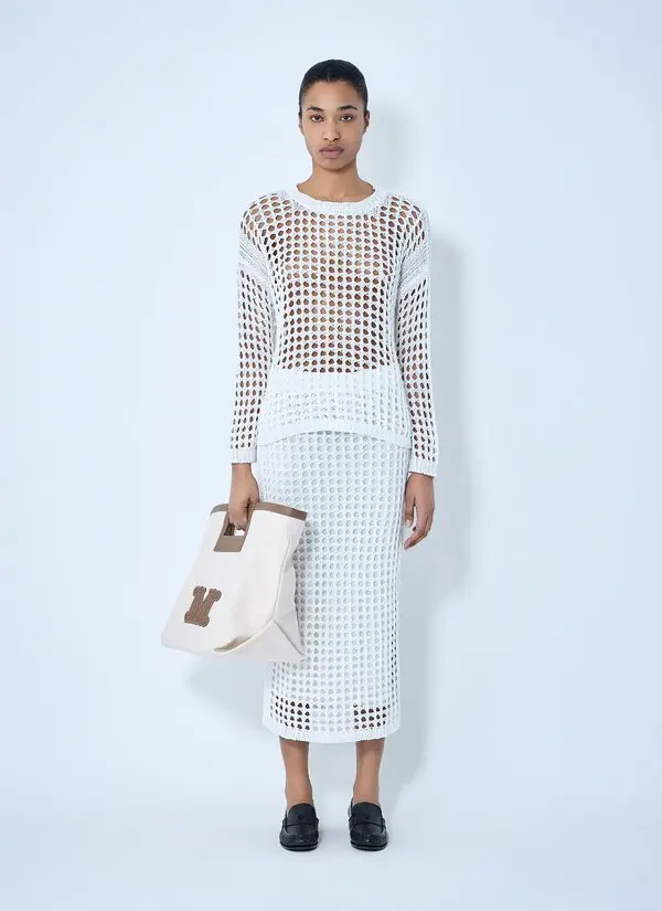 Max Mara Open-knit Cotton Blend Jumper - White