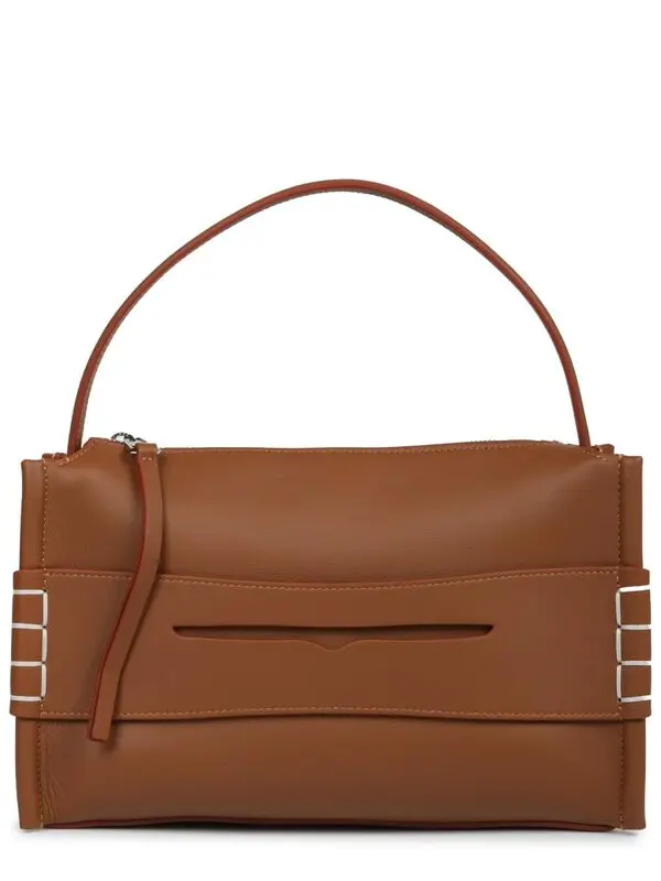 JW Anderson Leather Loafer Bag - Cream