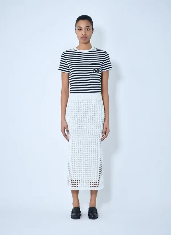 Max Mara Crochet Midi Skirt - White