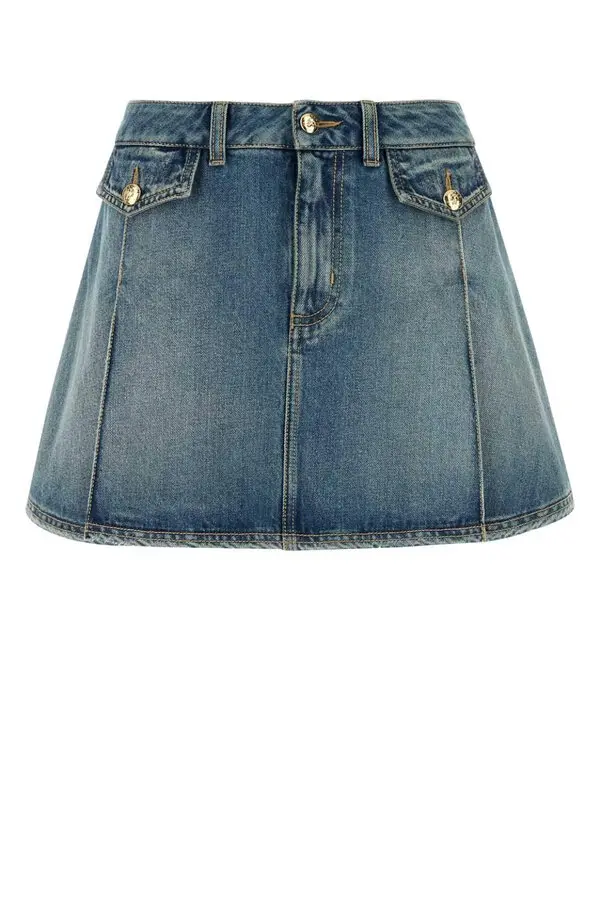 Alexander McQueen Denim Mini Skirt - Blue