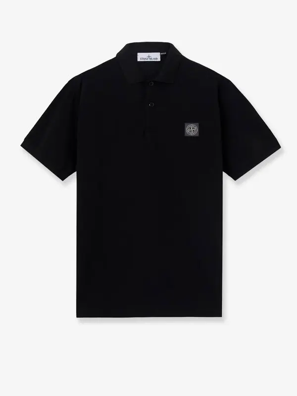 Stone Island Organic Cotton Polo Shirt - Black