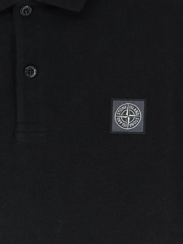 Stone Island Organic Cotton Polo Shirt - Black