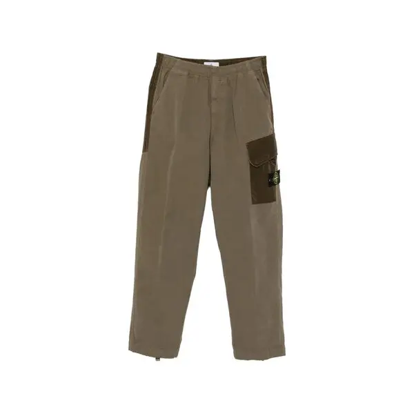 Stone Island Straight-leg Paneled Trousers - Green