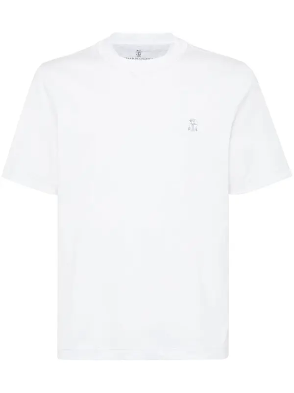 Brunello Cucinelli Logo Cotton T-shirt - Multicolor