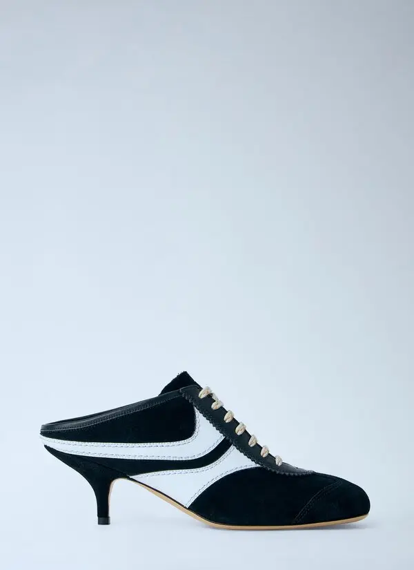 Dries Van Noten Lace-up Mule Heels - Black