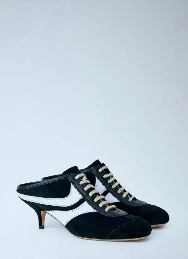Dries Van Noten Lace-up Mule Heels - Black
