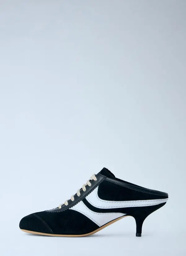 Dries Van Noten Lace-up Mule Heels - Black