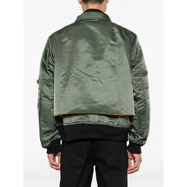 Sacai Satin Finish Layered Bomber Jacket