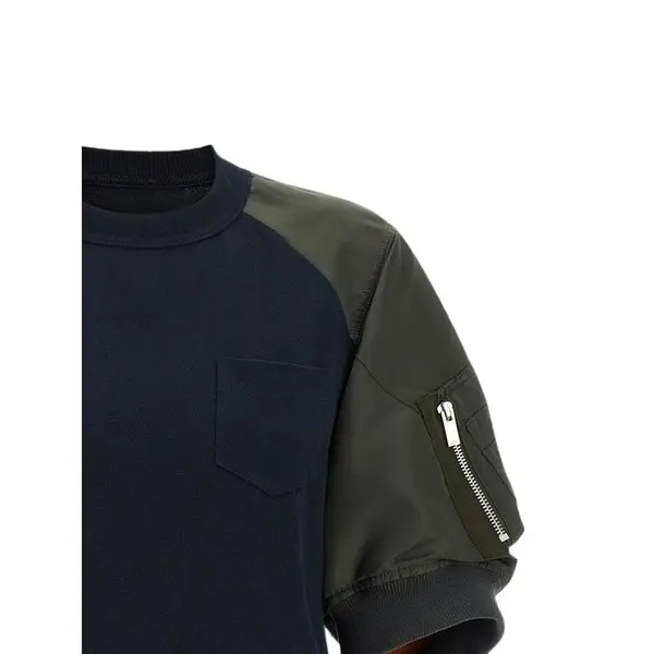 Sacai Cotton Jersey Raglan Sleeve Top - Blue