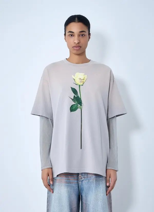 Acne Studios Layered Graphic T-shirt - Gray