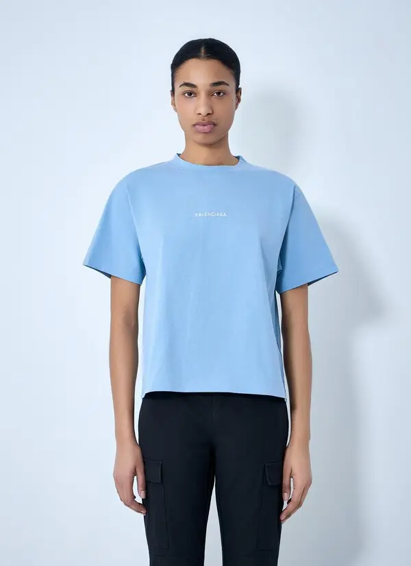 Balenciaga Medium Fit T-shirt - Blue