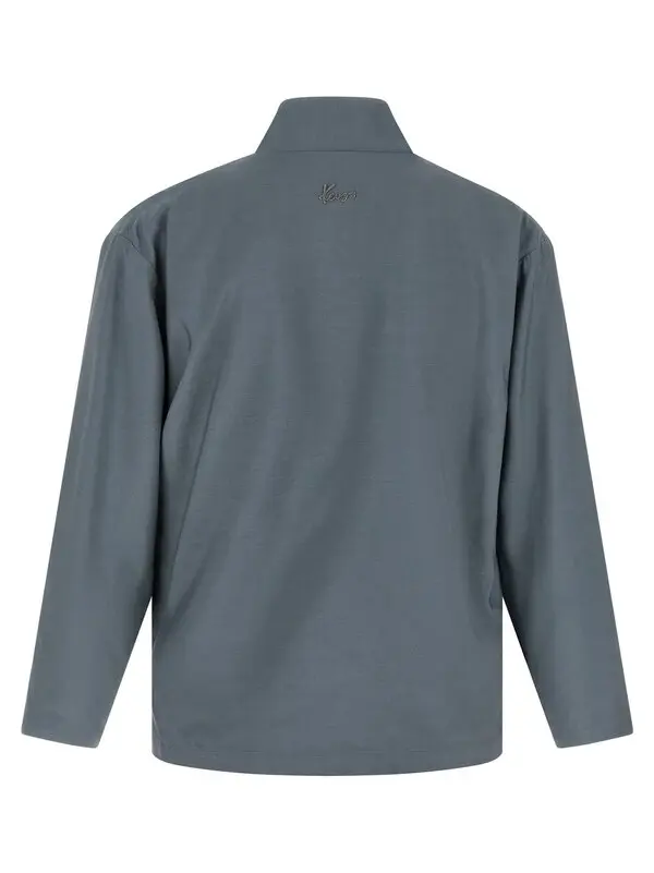 Kenzo Viscose Wool Blend Blazer - Gray