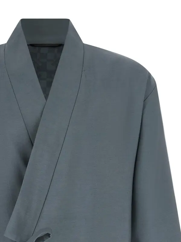 Kenzo Viscose Wool Blend Blazer - Gray