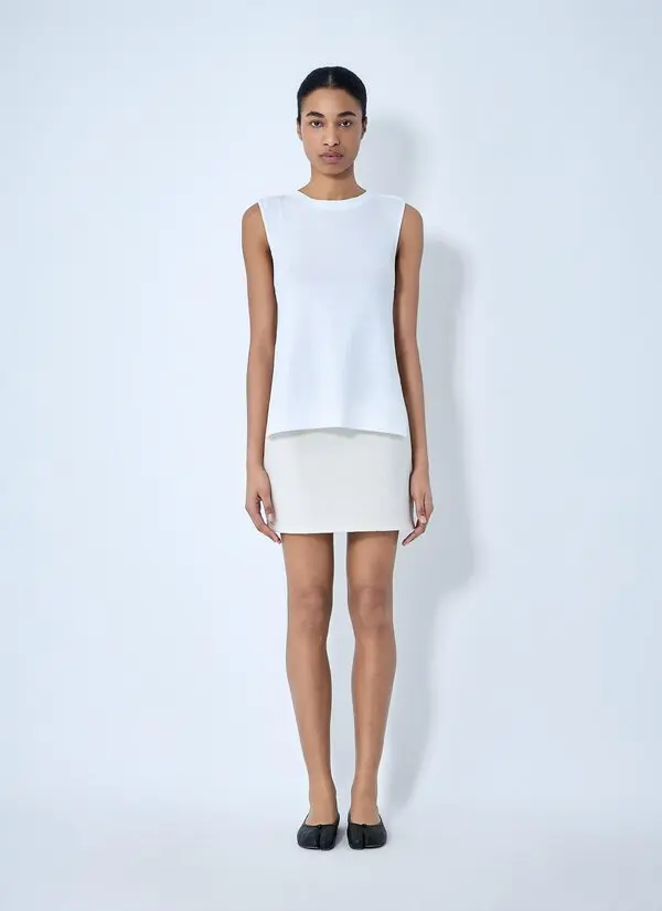 RIER Wool Blend Mini Skirt - White
