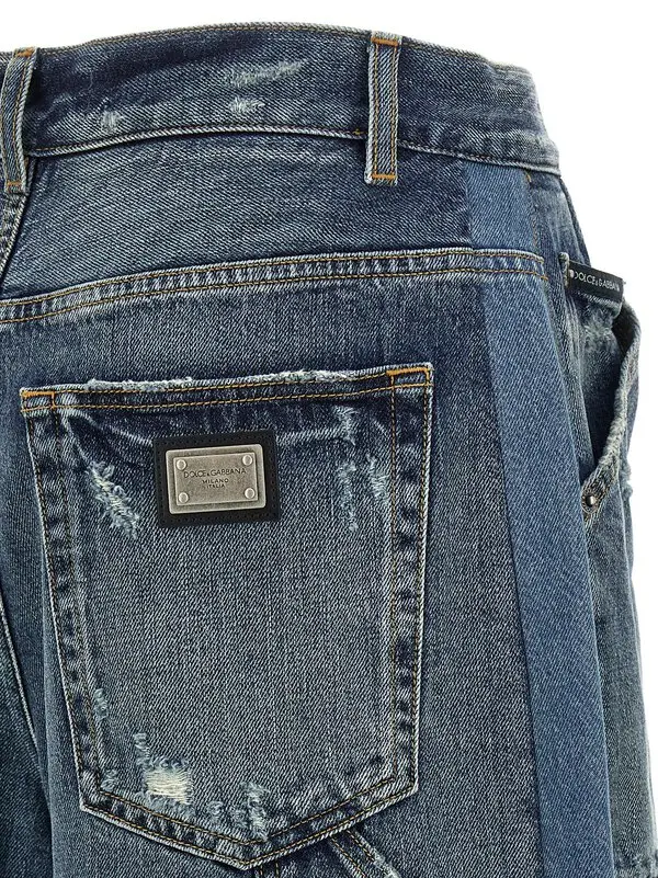 Dolce & Gabbana Patchwork Denim Bermuda Shorts
