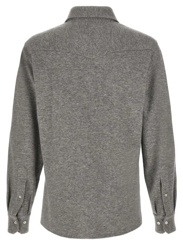 Brunello Cucinelli Western Shirt - Gray