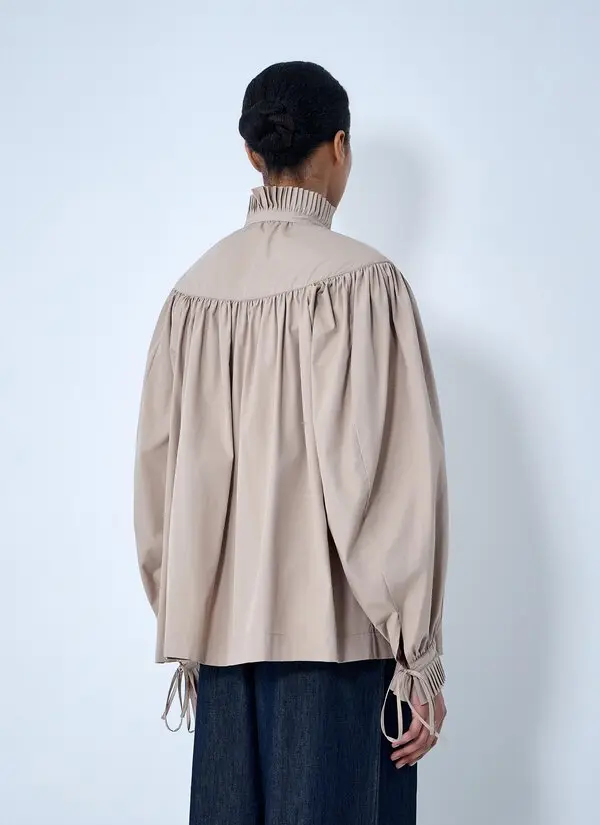 Dries Van Noten Gathered Neck Blouse - Cream
