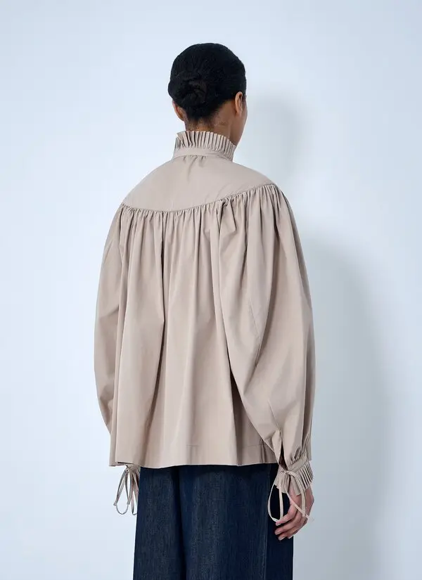Dries Van Noten Gathered Neck Blouse - Cream