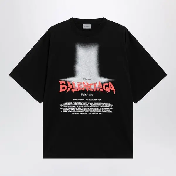 Balenciaga The Door Oversize T-shirt In Cotton - Black