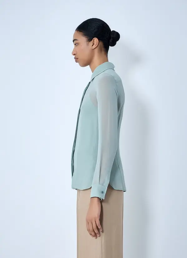 Max Mara Sheer Button-down Blouse