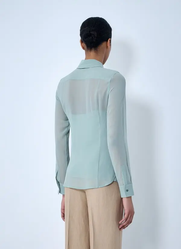 Max Mara Sheer Button-down Blouse