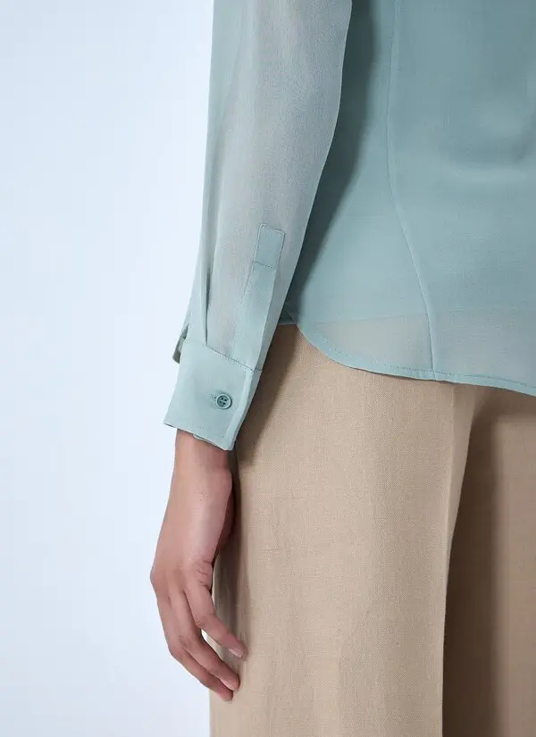 Max Mara Sheer Button-down Blouse