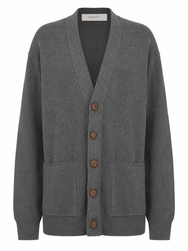 GOLDEN GOOSE Cardigan With Logo - Gray