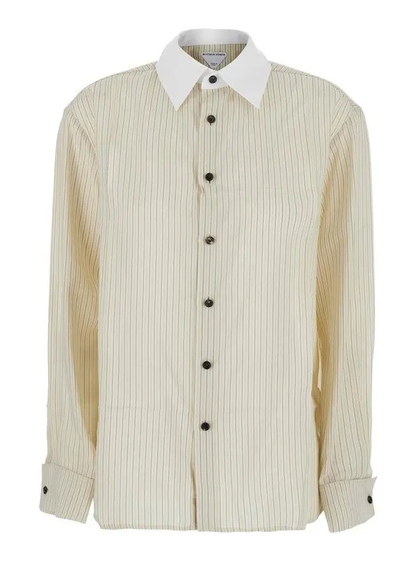 Bottega Veneta Fluid Viscose Striped Long Sleeves Shirt - Multicolor