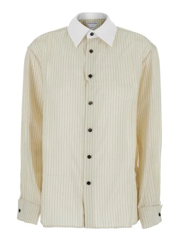 Bottega Veneta Fluid Viscose Striped Long Sleeves Shirt - Multicolor