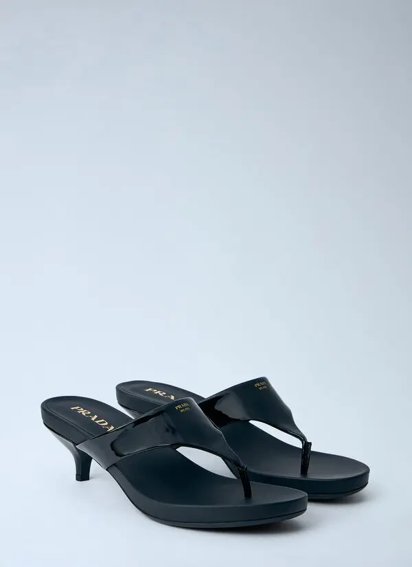 Prada Patent Leather Thong Sandals