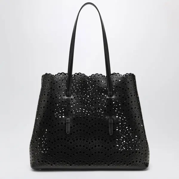 Alaïa Mina Leather Tote Bag - Black