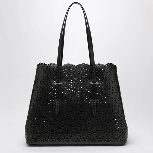 Alaïa Mina Leather Tote Bag - Black