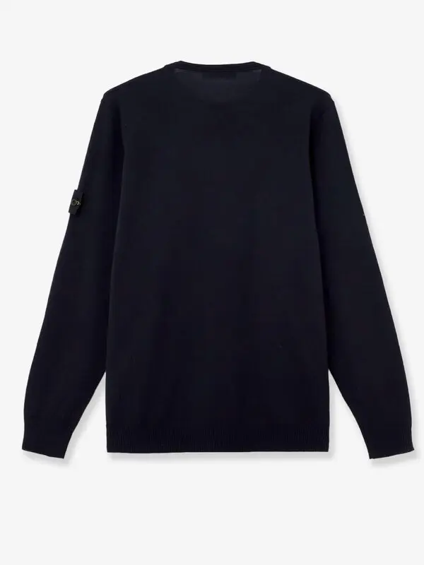 Stone Island Wool Sweater With Side Logo Patch - Multicolor
