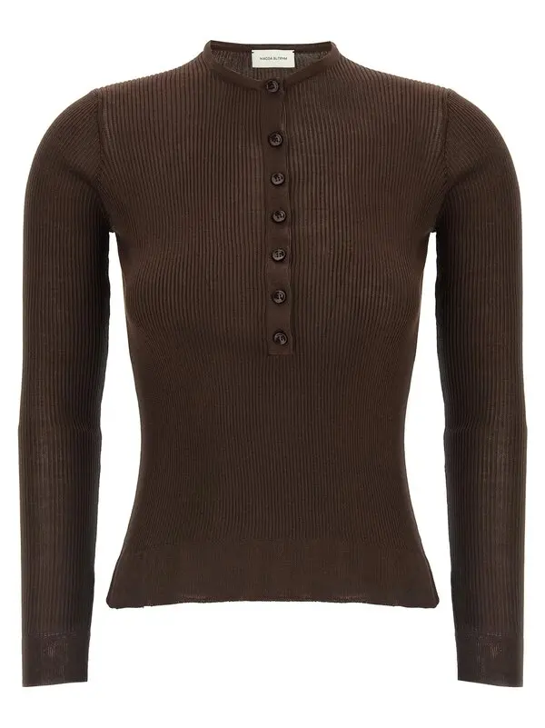 Magda Butrym 20' Silk Sweater - Brown