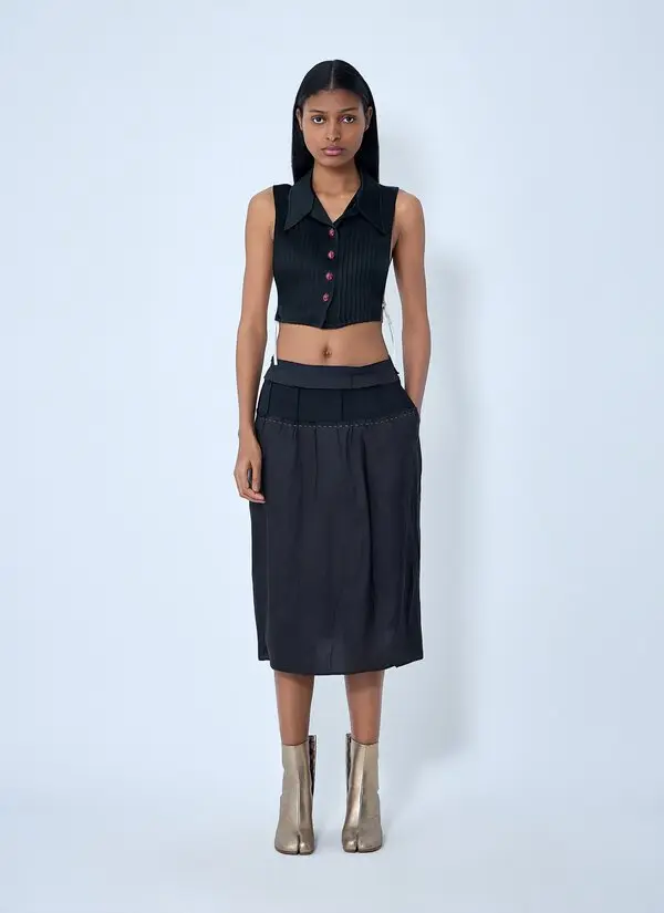 MAISON MARGIELA Topstitching Midi Skirt