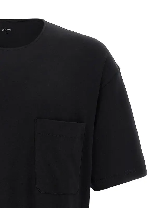 LEMAIRE Cotton And Silk T-shirt - Black