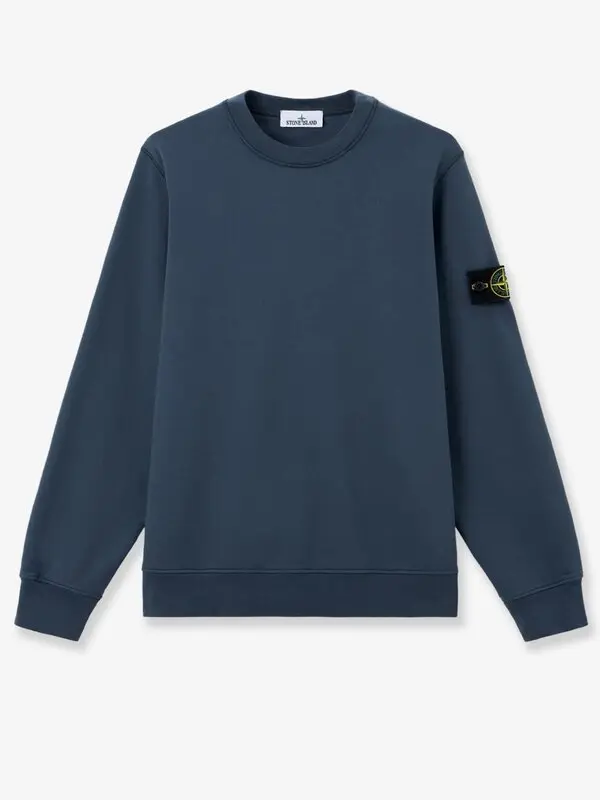 Stone Island Cotton Sweatshirt With Side Logo Patch - Multicolor