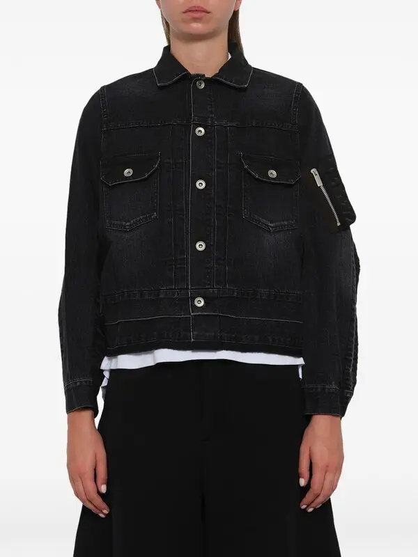 Sacai Denim And Nylon Blouson Jacket