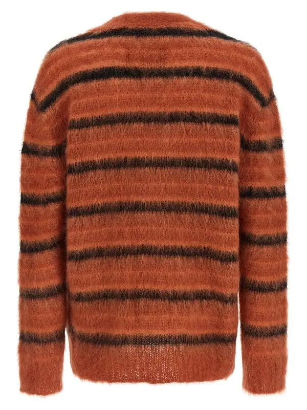 Marni Brushed Striped Cardigan - Orange