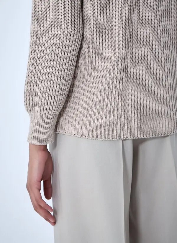 Max Mara Ribbed Knit High Neck Sweater
