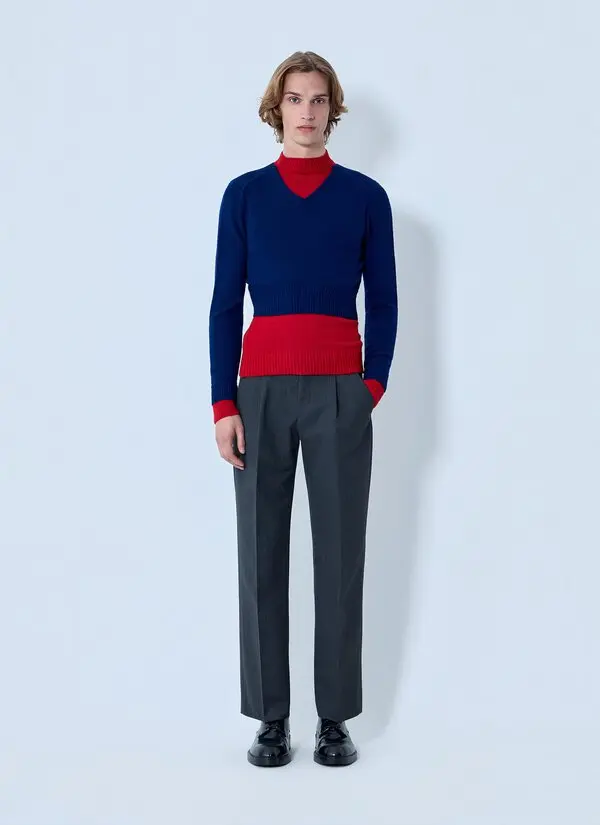 JIL SANDER Layered Knit Sweater - Blue